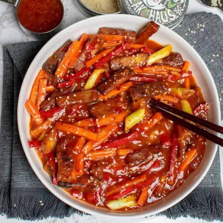 Crispy Chilli Tofu fakeaway - Vegan Punks