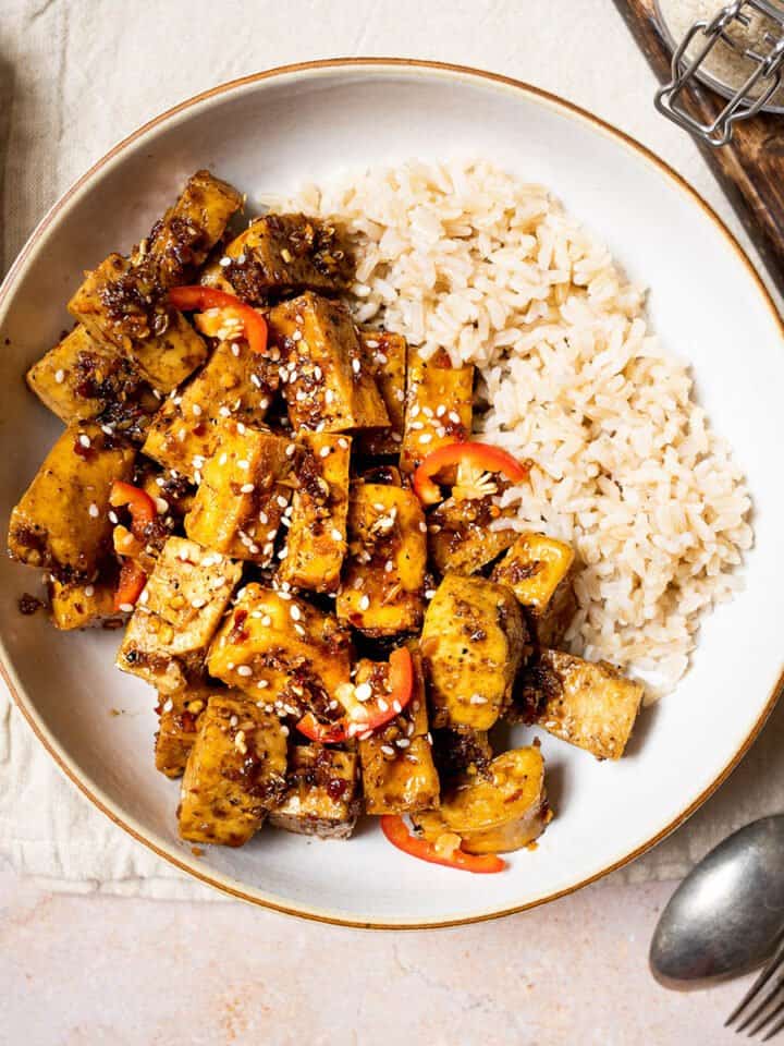 Crispy Chilli Tofu fakeaway - Vegan Punks