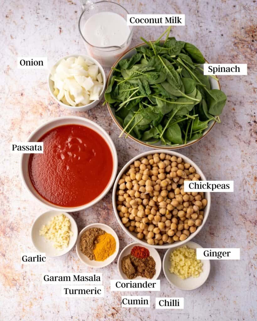 Palak Chana (Chickpea & Spinach Curry) - Vegan Punks